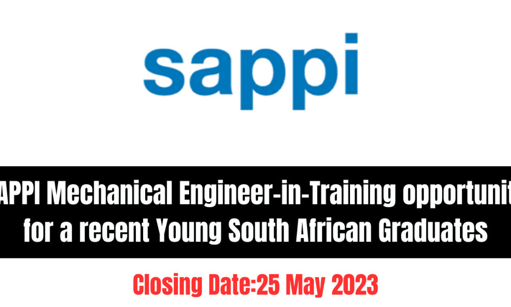 SAPPI Mechanical Engineer-in-Training opportunity for a recent Young ...